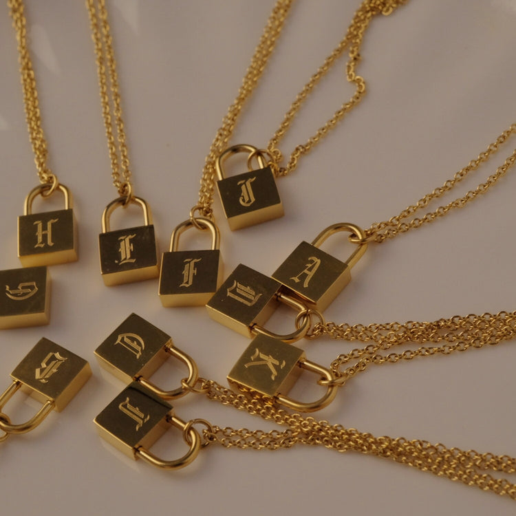 Lock Initial Necklace
